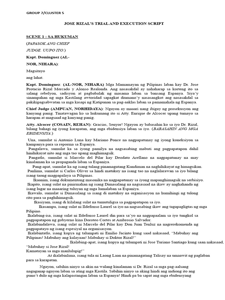 Jose-Rizal-SCRIPT | PDF