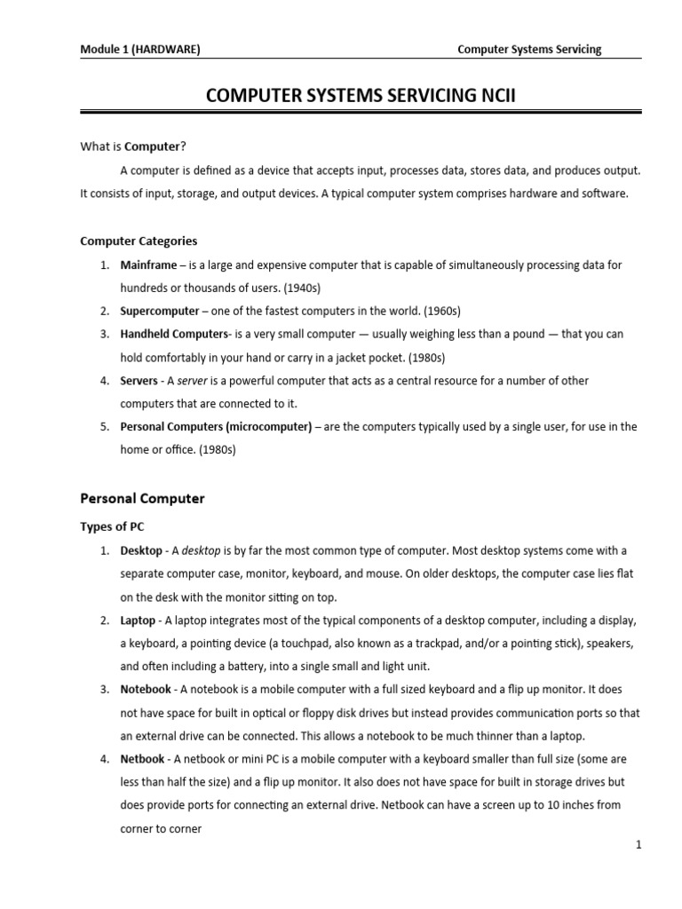 CSS Module 1 | Download Free PDF | Computer Hardware | Personal Computers