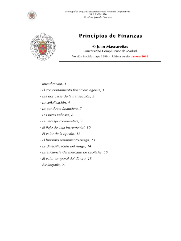 0 Los Principios de Las Finanzas | PDF | Opción (Finanzas) | Compartir ...