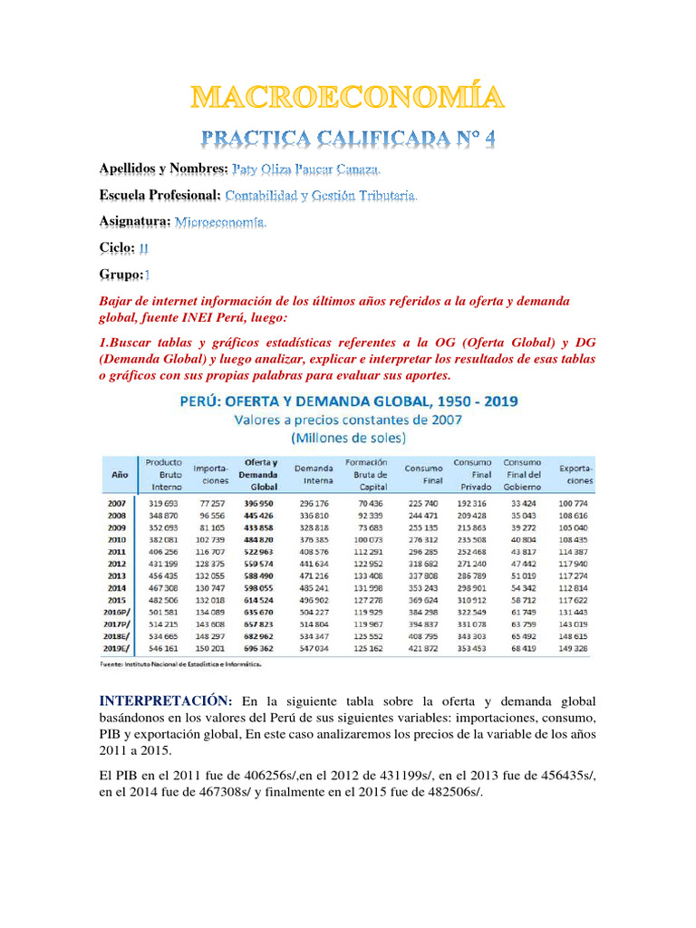 Practica Calificada 4 | PDF | Ahorro | Oferta (economía)