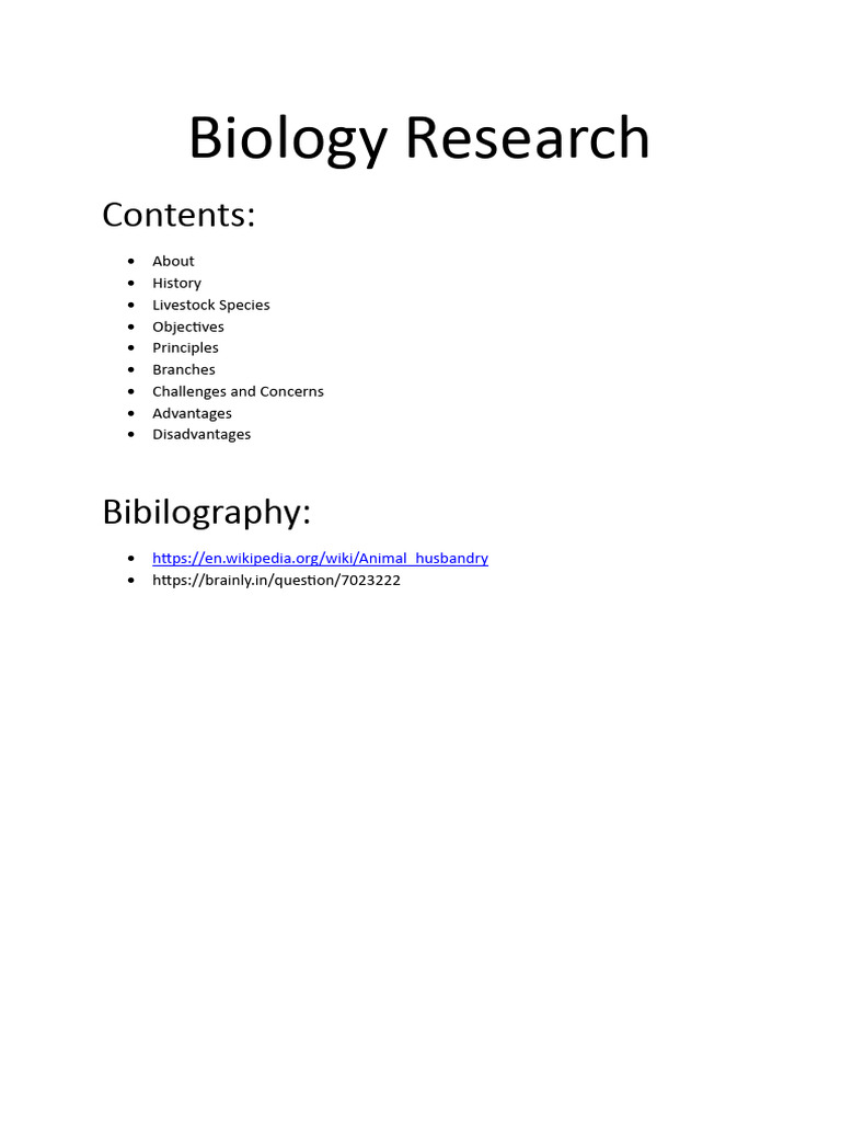 Biology Research | PDF | Livestock | Meat