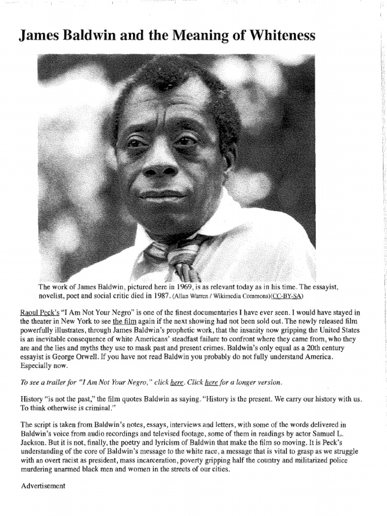 James Baldwin and The Meaning of Whiteness | PDF | Racism ...