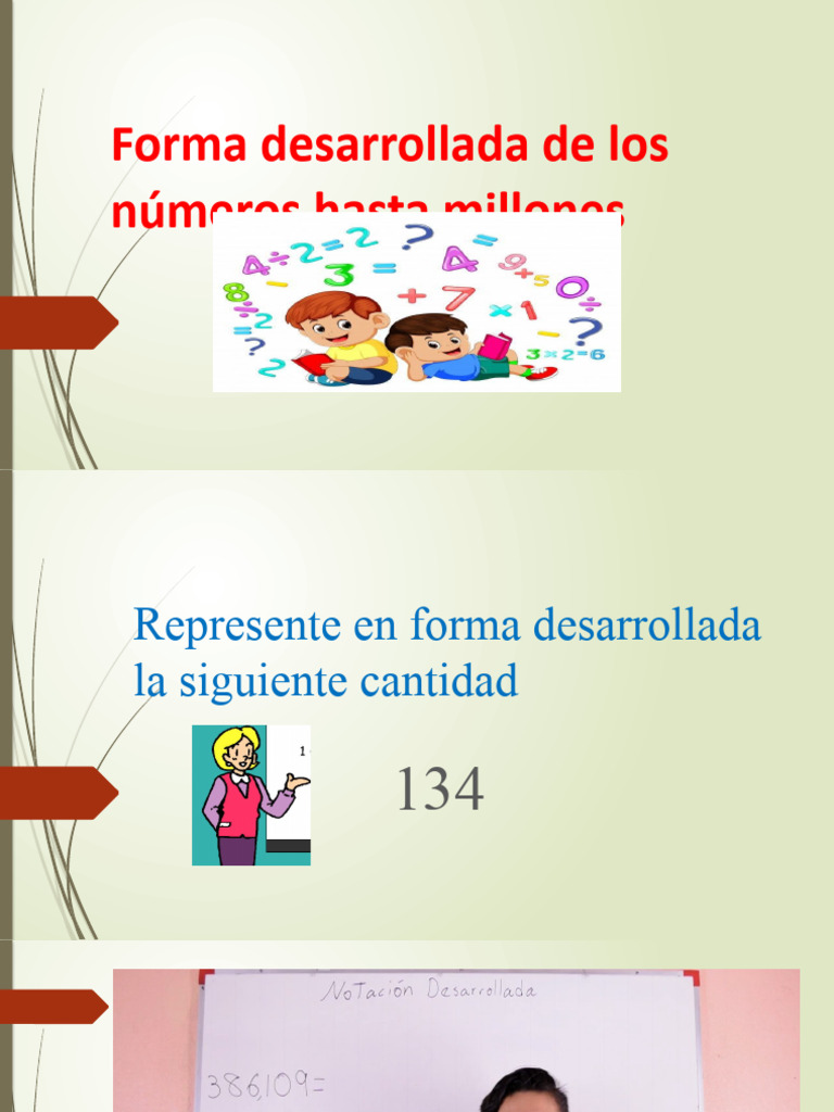 Forma Desarrollada de Los Números Hasta Millones | PDF