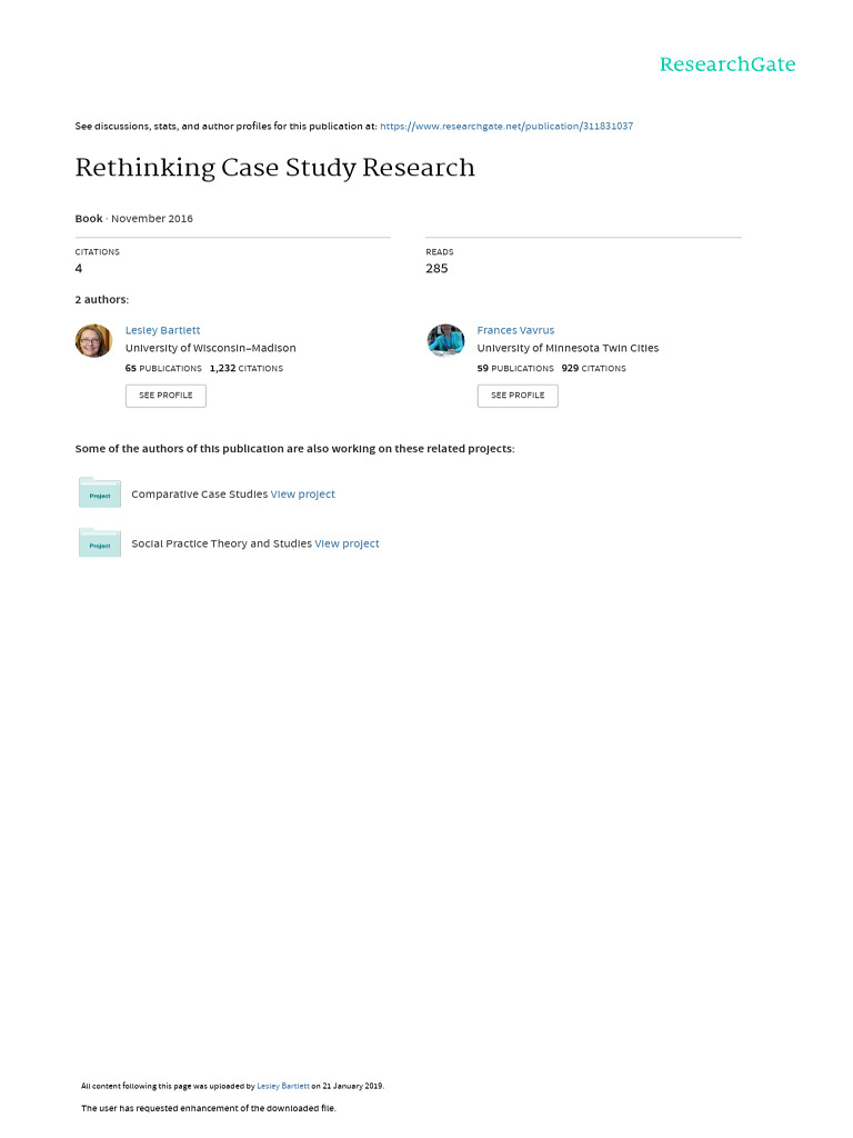 Rethinking Case Study Research | PDF | Teachers | Pedagogy