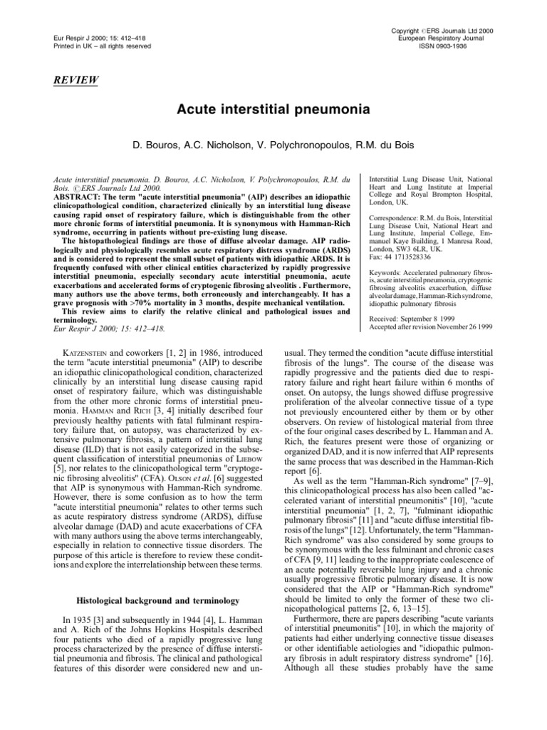 Hamman Rich Syndrome | PDF | Pneumonia | Health Sciences
