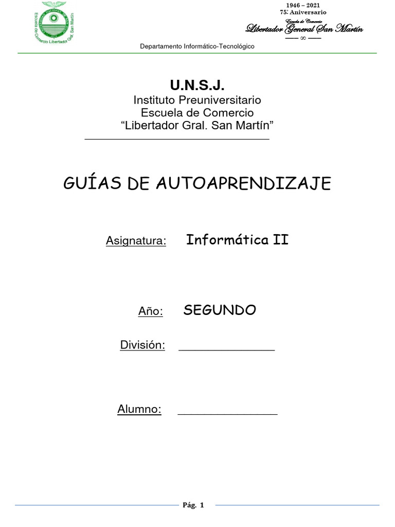 Guía de Autoaprendizaje Informática II | PDF | Microprocesador | Red de ...
