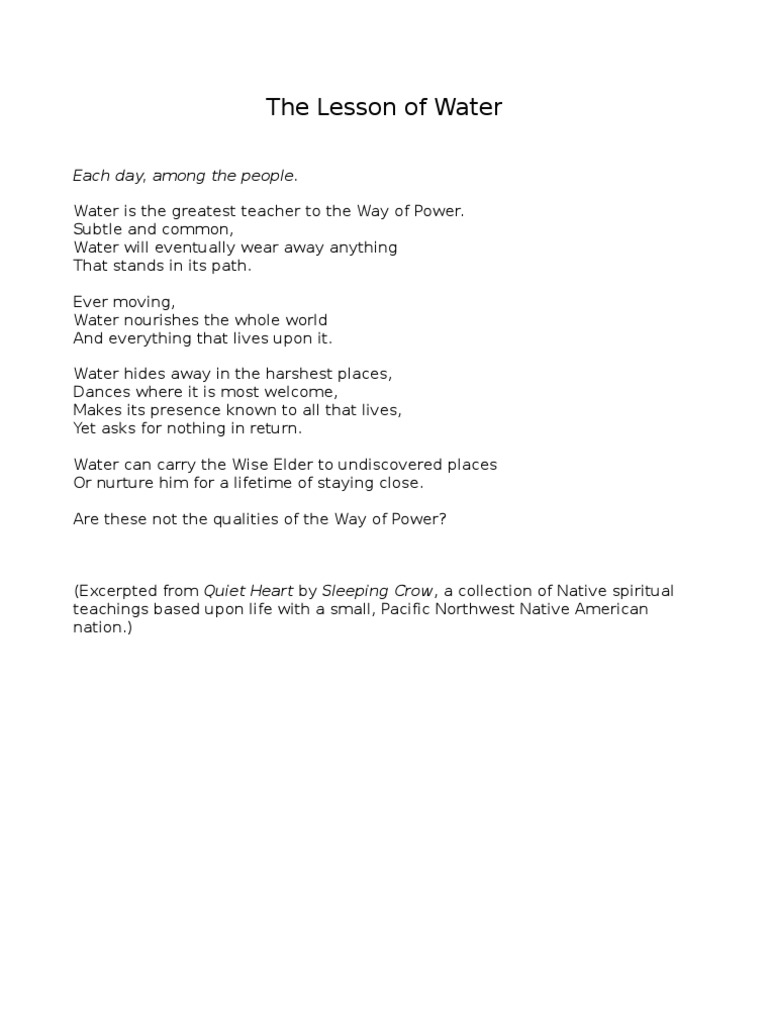 The Lesson of Water | PDF