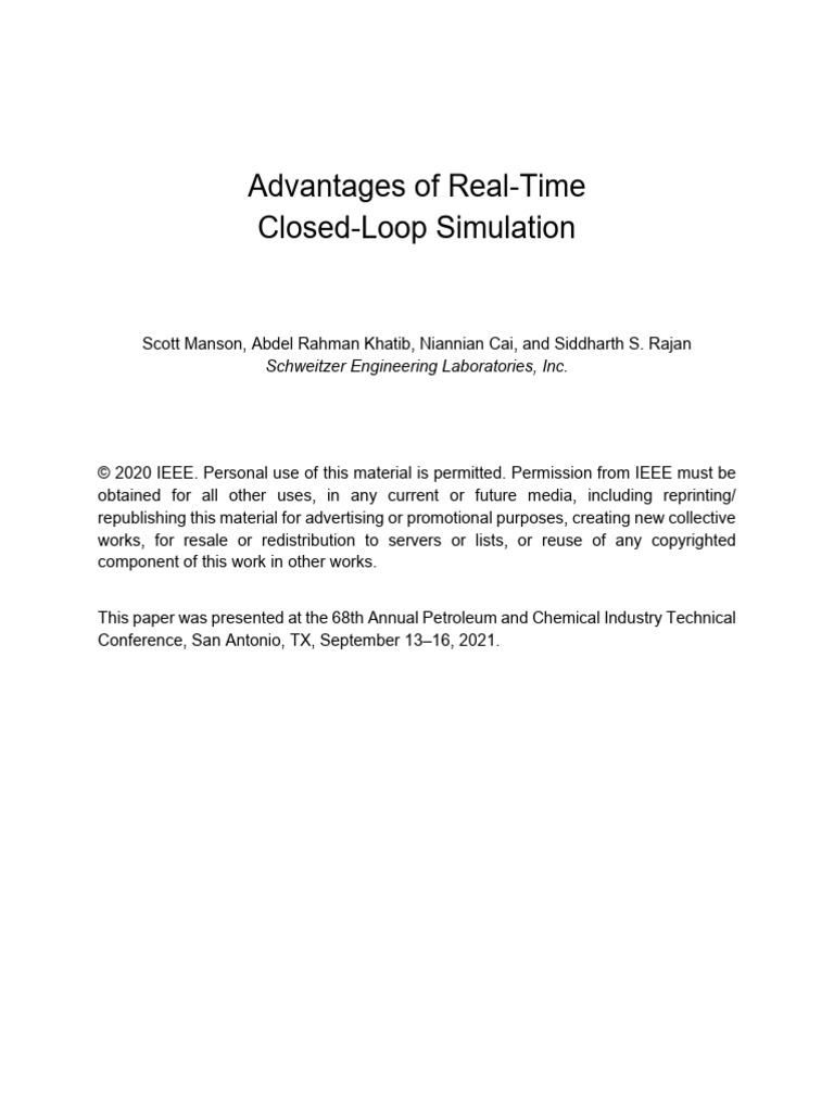 Advantages of Real-Time Closed-Loop Simulation | PDF | Simulation | Electric Generator