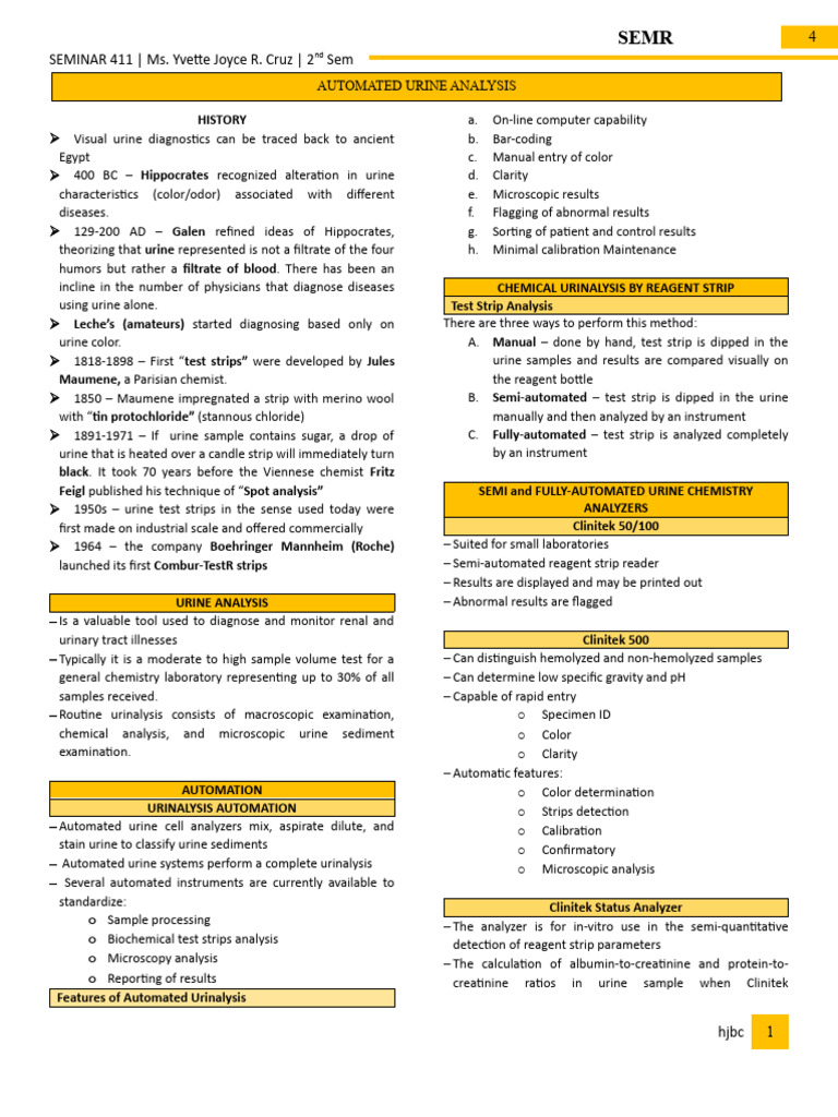Automated Urinalysis Systems Overview | PDF | Flow Cytometry | Staining