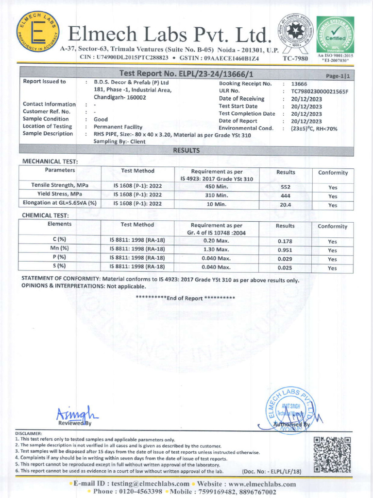 Elmech Labs Pvt Ltd | PDF