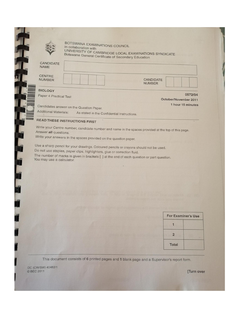 Biology Paper 4 Revision Kit??? | PDF