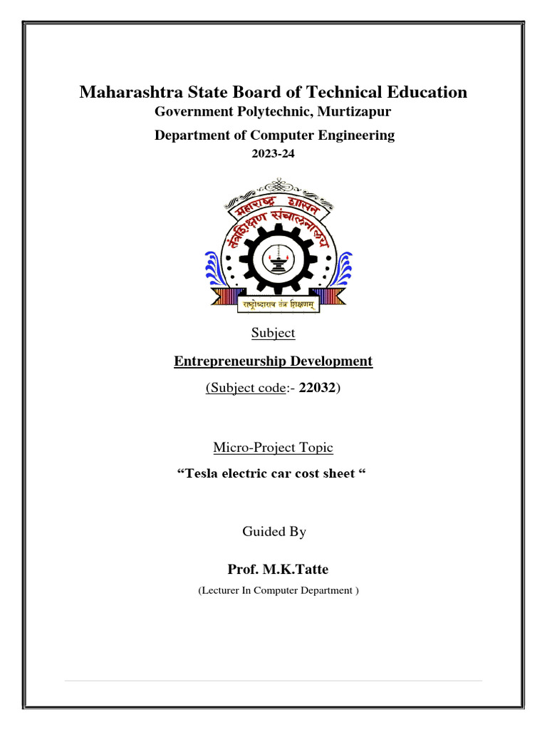 EDP Final Report 1 | PDF | Electric Vehicle | Motor Vehicle