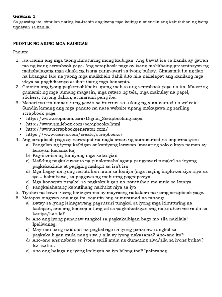 Takdang Aralin Sa Esp 2 | PDF