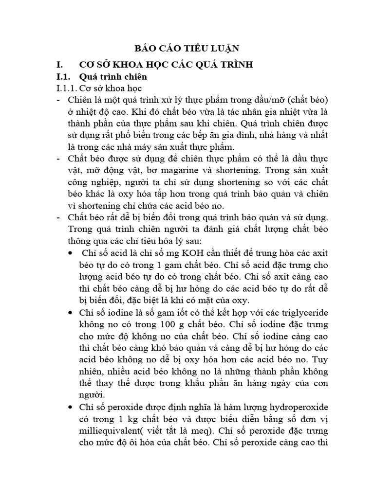 tiểu luận các quá trình trong CNTP | PDF