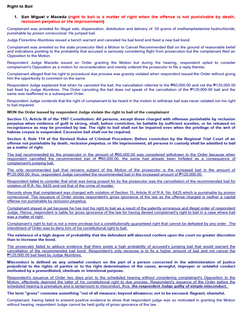 Right To Bail | PDF | Bail | Prosecutor