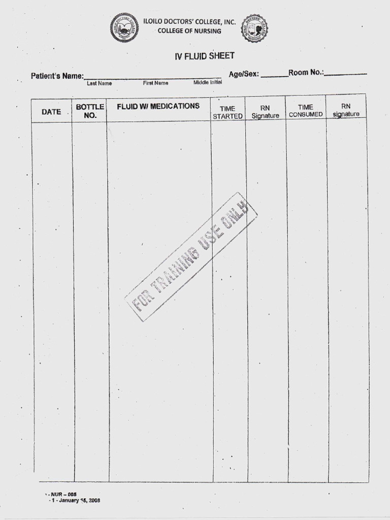 4b IV Fluid Sheet | PDF