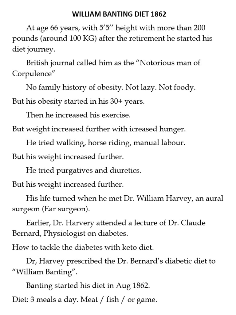 William Banting Diet | PDF
