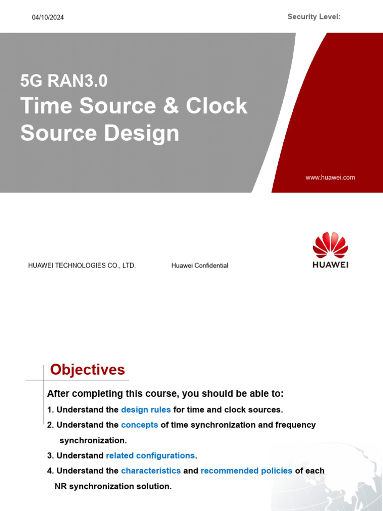 Training Course - 5G RAN3.0 Time Source & Clock Source Design | PDF ...