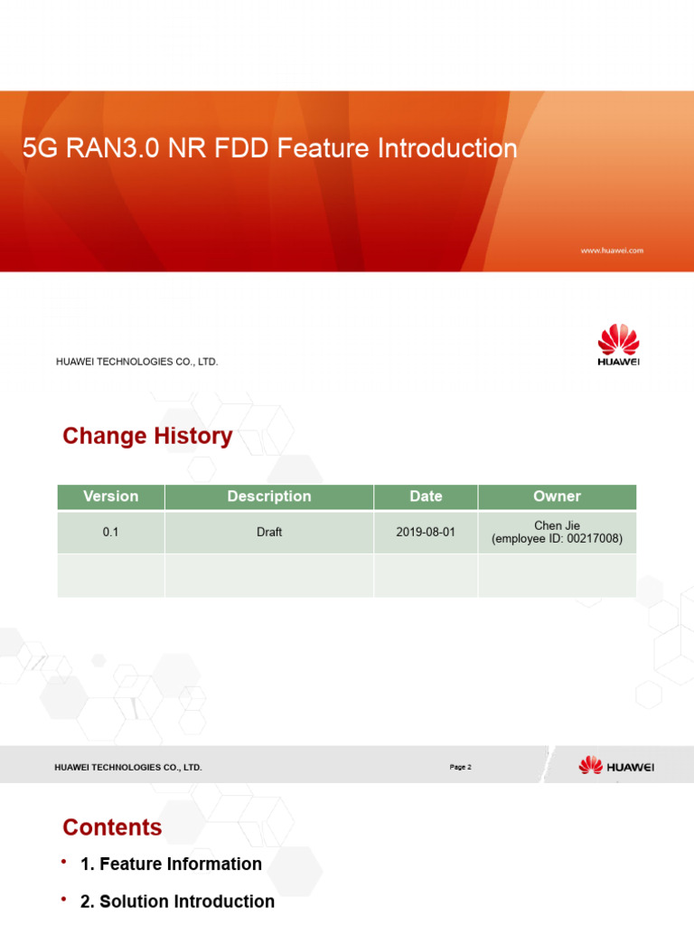 Training Course_5G RAN3.0 NR FDD Feature Introduction | PDF | Lte ...