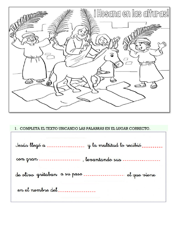 FICHA RELIGION - DOMINGO DE RAMOS | PDF