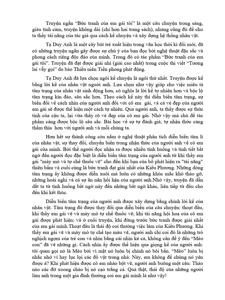 B C Tranh C A em Gái Tôi | PDF