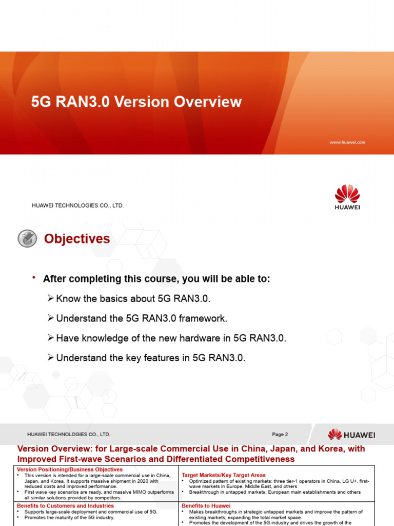 Training Course - 5G RAN3.0 Version Overview | PDF | Lte ...