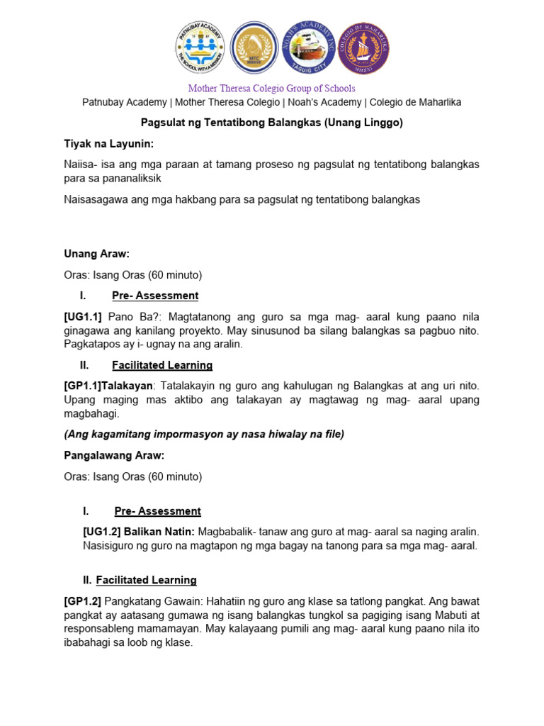 Pagsulat NG Tentatibong Balangkas | PDF