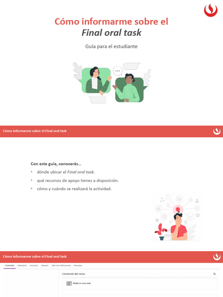 Cómo Informarme Sobre El Final Oral Task - Guía para El Estudiante | PDF