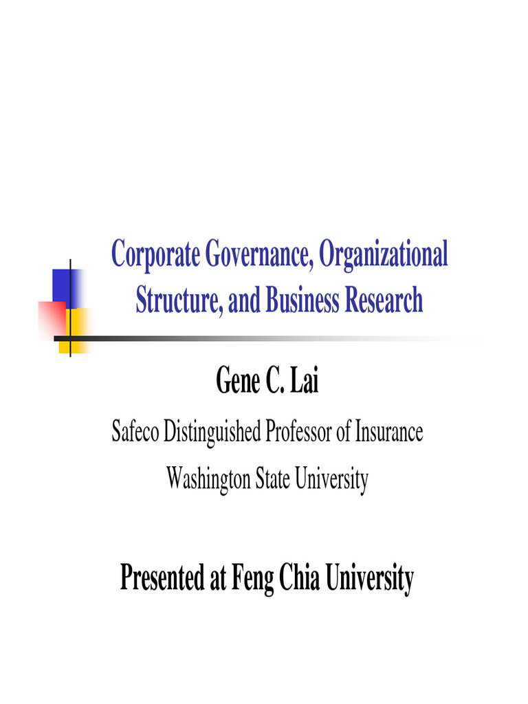 CG and Orga Structures | PDF | Corporate Governance | Sarbanes–Oxley Act