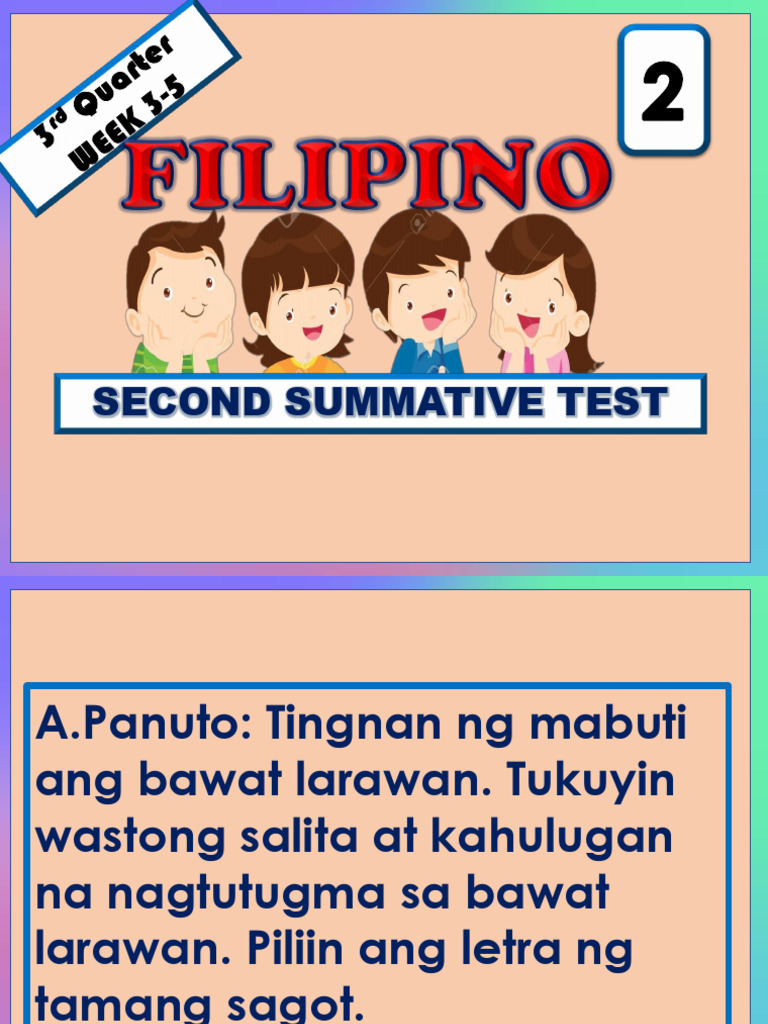 2nd Summative Test Filipino | PDF
