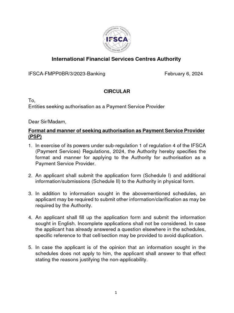 Format For Seeking PSP Authorisation | PDF | Regulatory Compliance ...