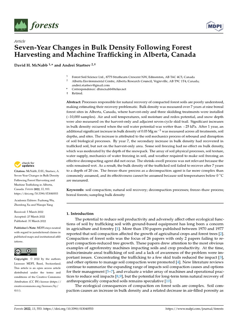 7 Year Changes in Bulk Density | PDF | Soil | Loam