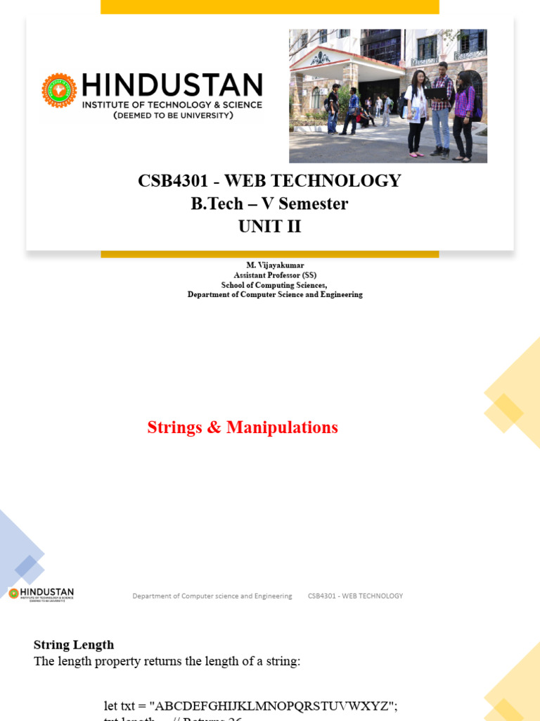 Unit 2-4 - Web Technology | PDF | Java Script | String (Computer Science)