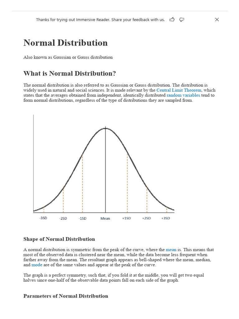 Normal Distribution | PDF | Normal Distribution | Mean