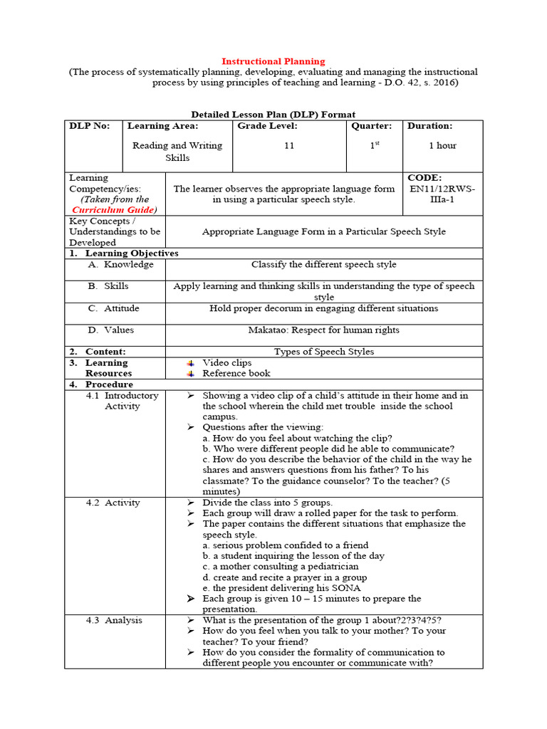 LC 19 | PDF | Learning | Lesson Plan