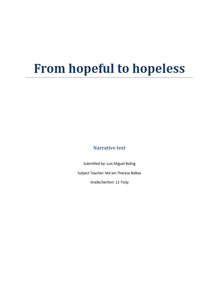 From Hopeful To Hopeless | PDF