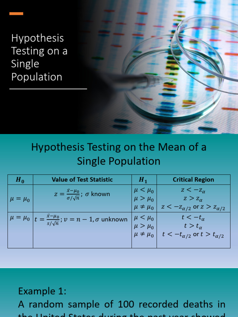 3 Hypothesis Testing For Means | PDF | P Value | Sampling (Statistics)