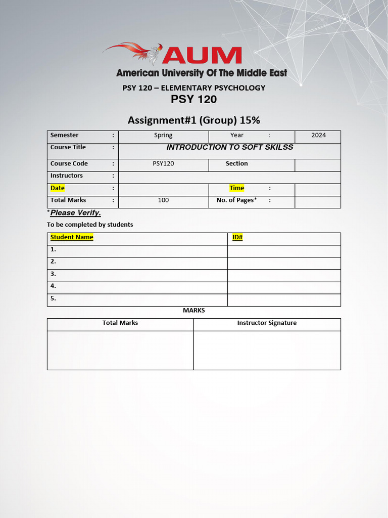 Assignment#1 (Group) Educational Memory Flyer (15%) | PDF | Memory ...
