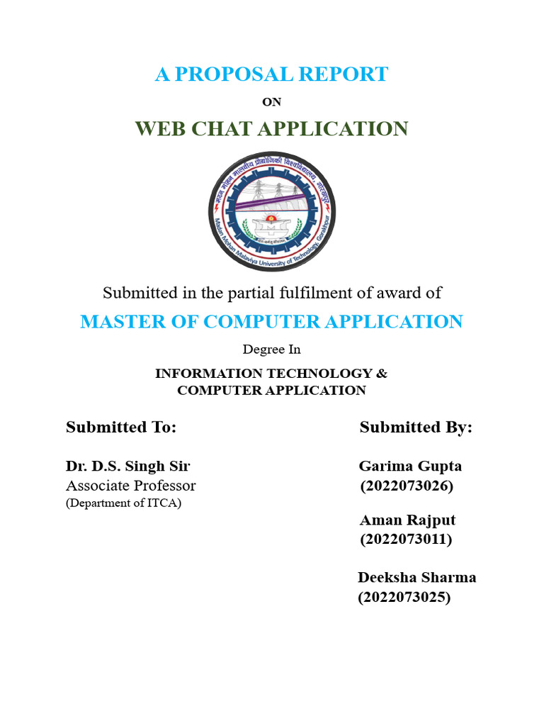 Proposal Report Chat App | PDF | World Wide Web | Internet & Web
