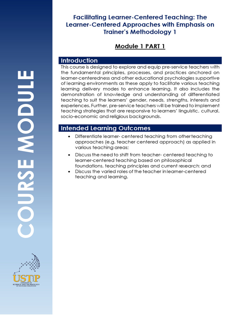 Module 1 Part 1 | Download Free PDF | Constructivism (Philosophy Of Education) | Learning