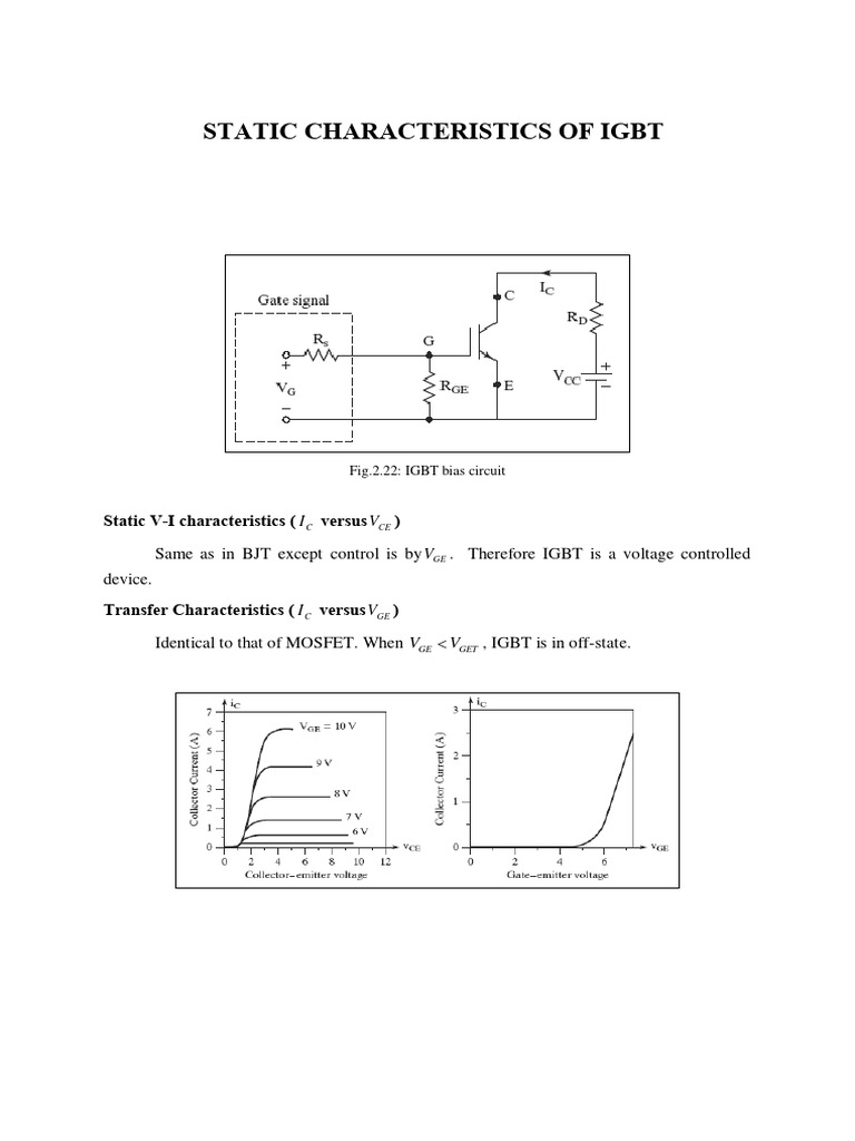 IGBT Static V-I Characteristics Overview | PDF | Bipolar Junction ...