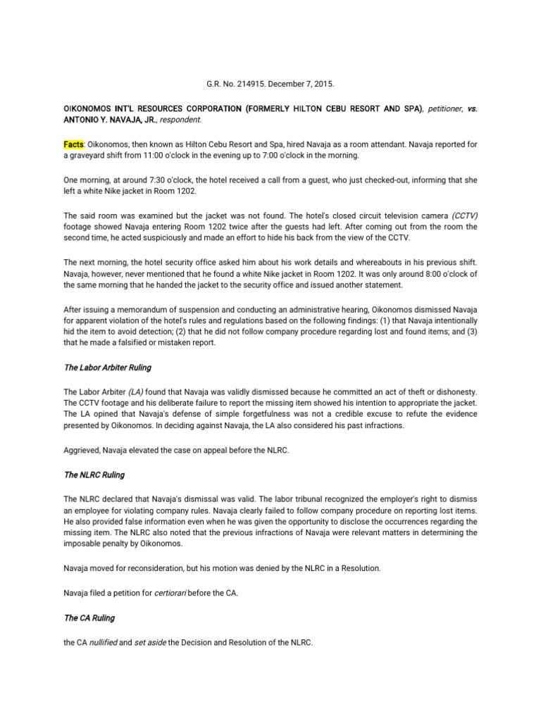 3 Oikonomos International Resources Corp Vs Navaja | PDF | Appeal ...