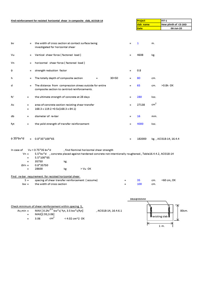 Friction Shear ACI318 14 | PDF | Materials | Mechanics