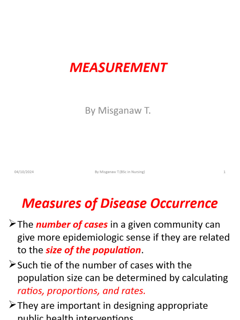 Measurements of Disease | PDF | Incidence (Epidemiology) | Prevalence Measurements of Disease | PDF | Incidence (Epidemiology) | Prevalence