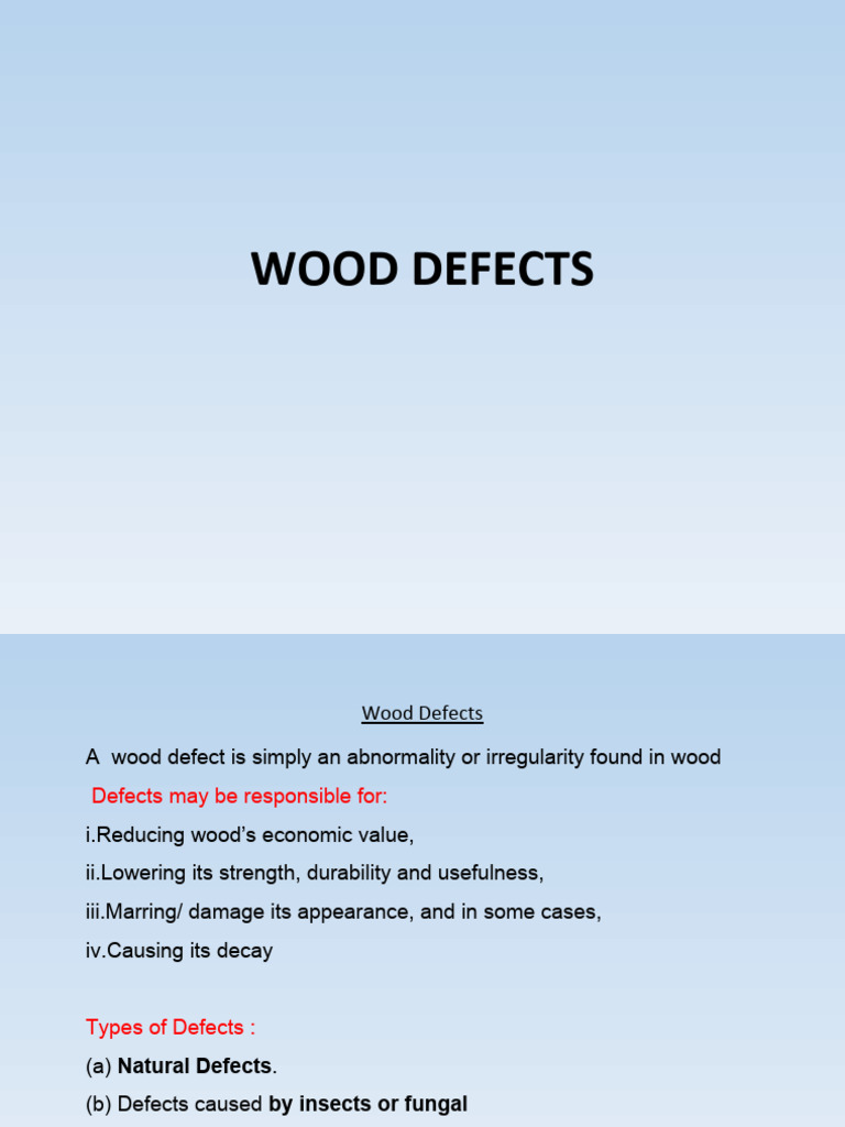 6 Wood Defects | PDF | Wood