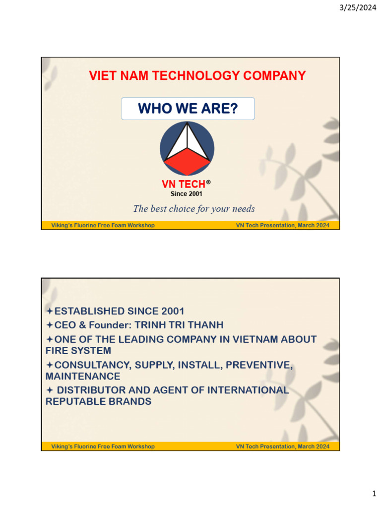 3. VN TECH - INTRODUCTION - PDF | PDF | Fire Sprinkler System | Chemical Process Engineering