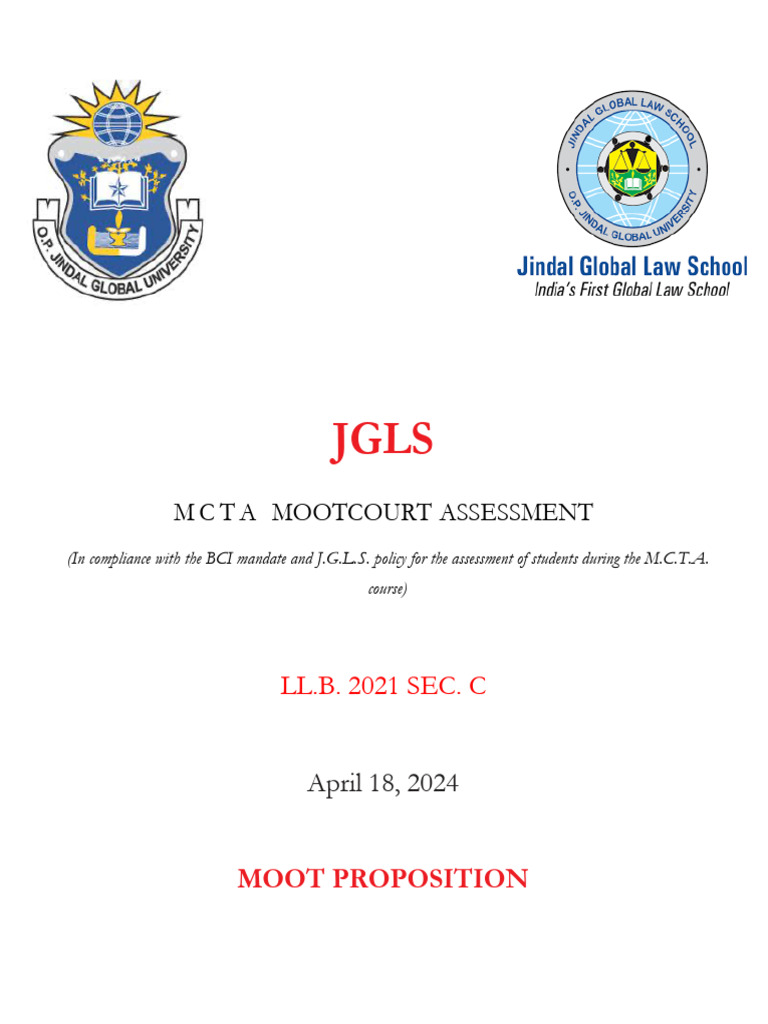 Moot Proposition of MCTA Assessment 2024 | PDF | Intravenous Therapy ...