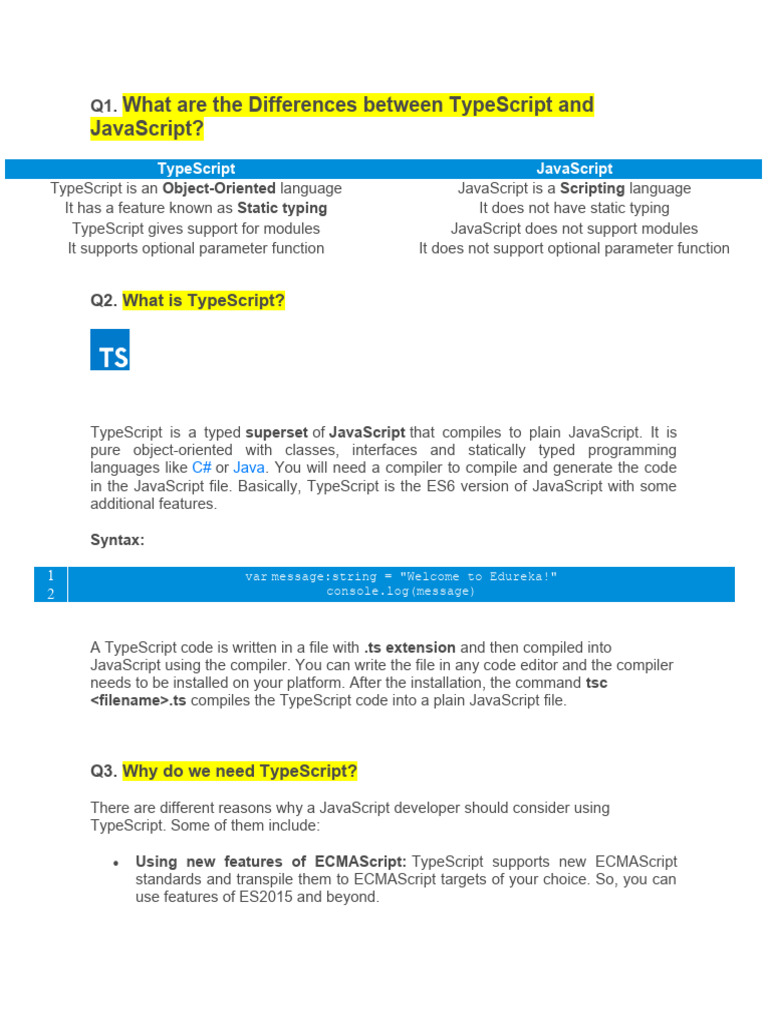 Type Script | PDF | Class (Computer Programming) | Data Type