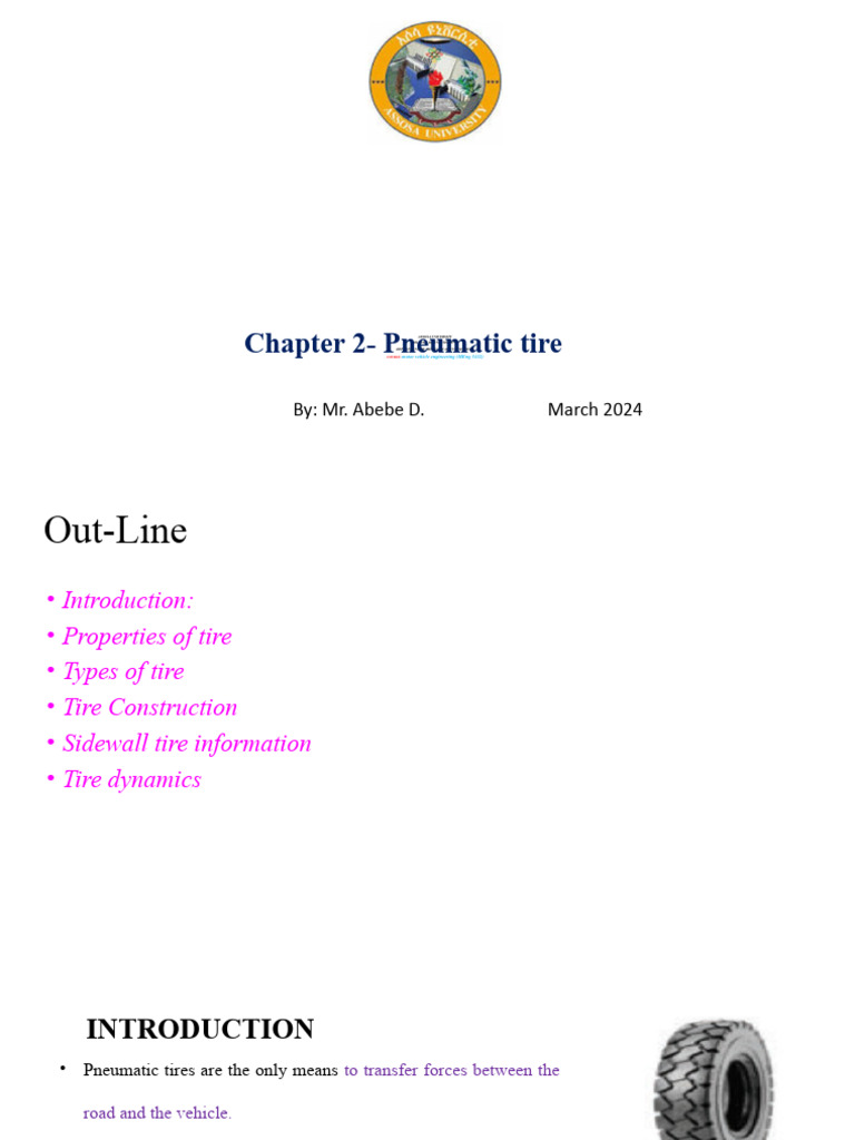 CHAPTER 2 - Pnuematic Tire | PDF | Tire | Friction