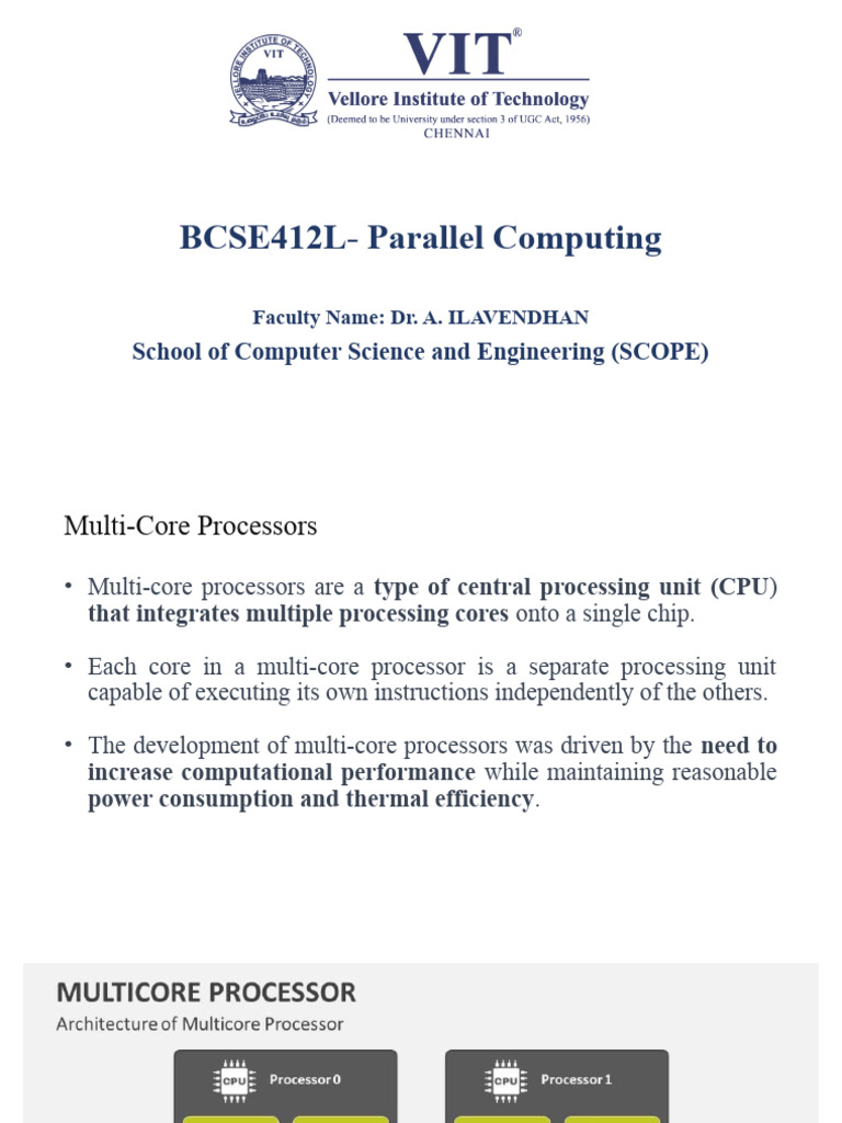 Multi-Core Processors in Parallel Computing | PDF | Multi Core ...